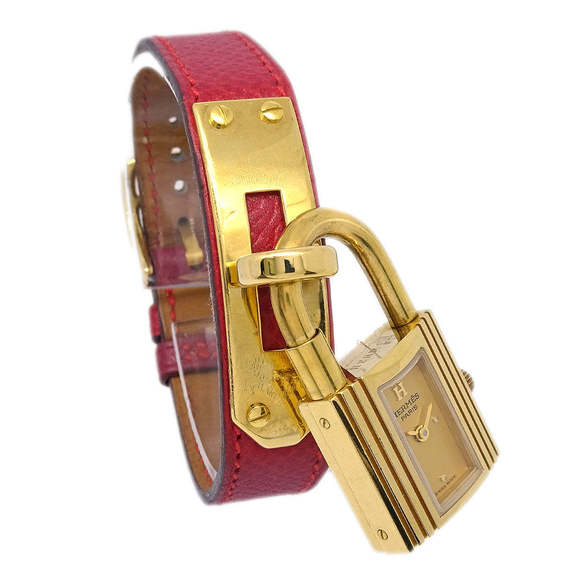 Hermes | Accessories | Hermes 995 Kelly Watch Red Courchevel 28548 ...